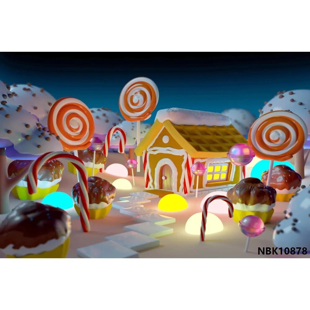 Baby Shower Backdrops Sweet World Candy Cake Ice Cream Castle Children ...