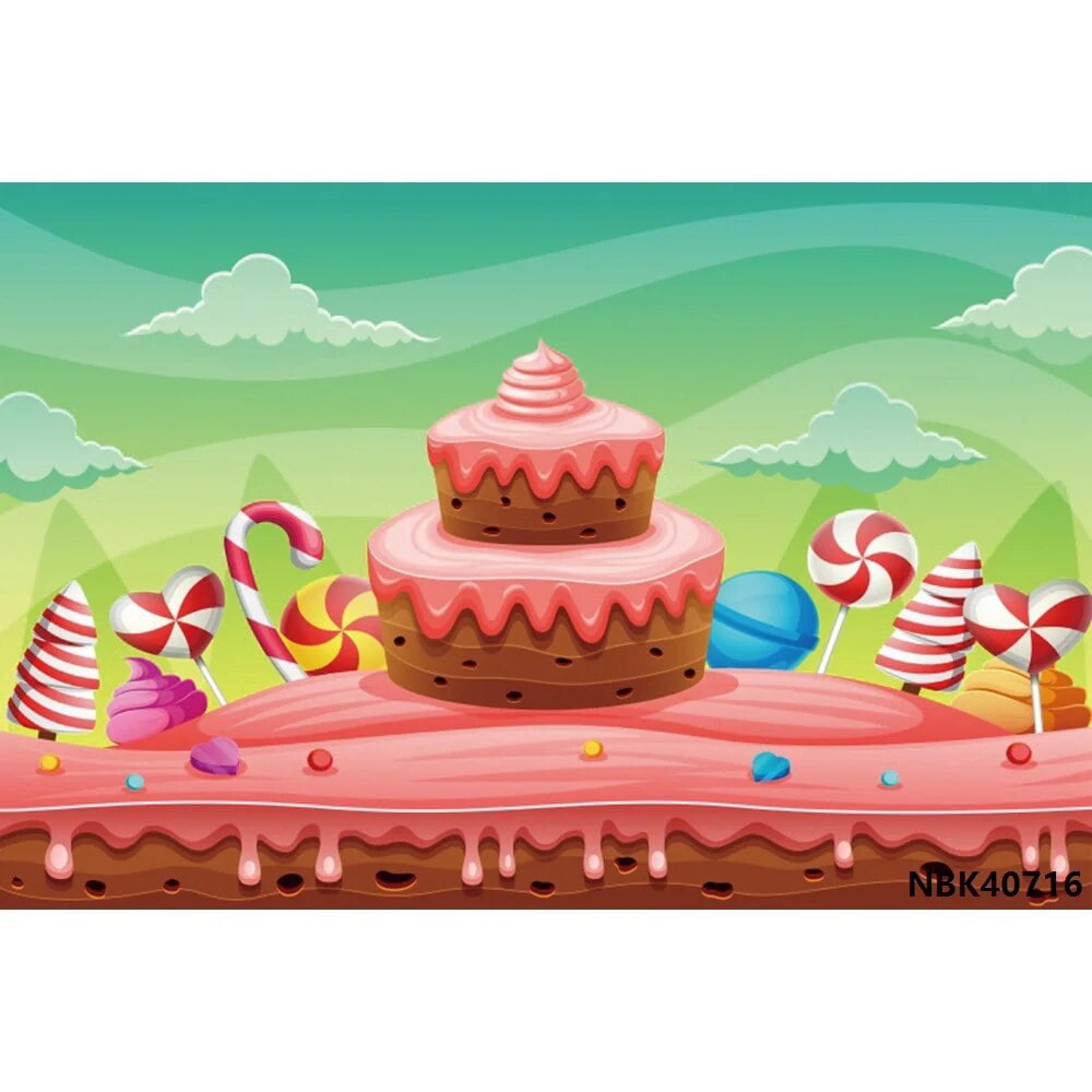 Baby Shower Backdrops Sweet World Candy Cake Ice Cream Castle Children ...