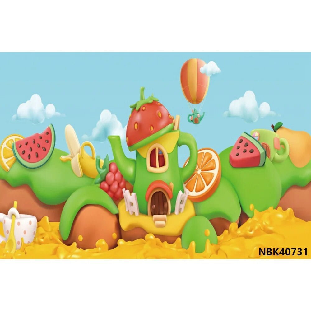 Baby Shower Backdrops Sweet World Candy Cake Ice Cream Castle Children ...