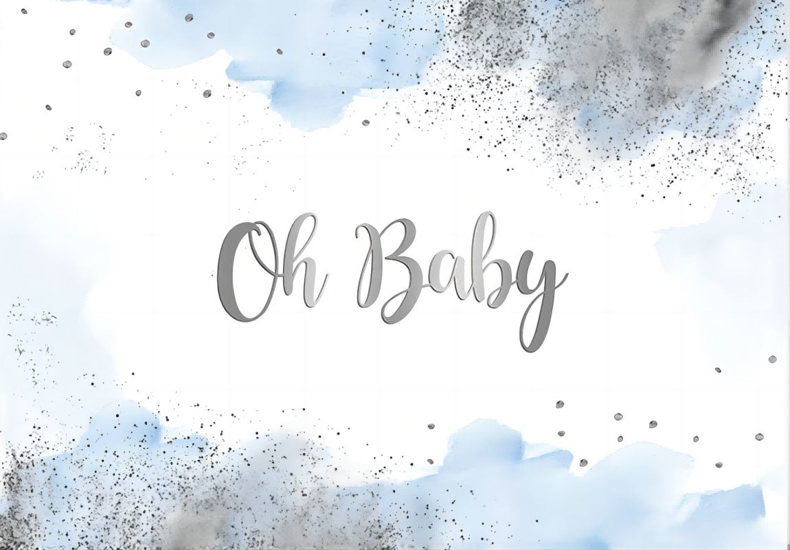 Baby Shower Background or Boys Greenery Oh baby Flowers Gender Neutral ...