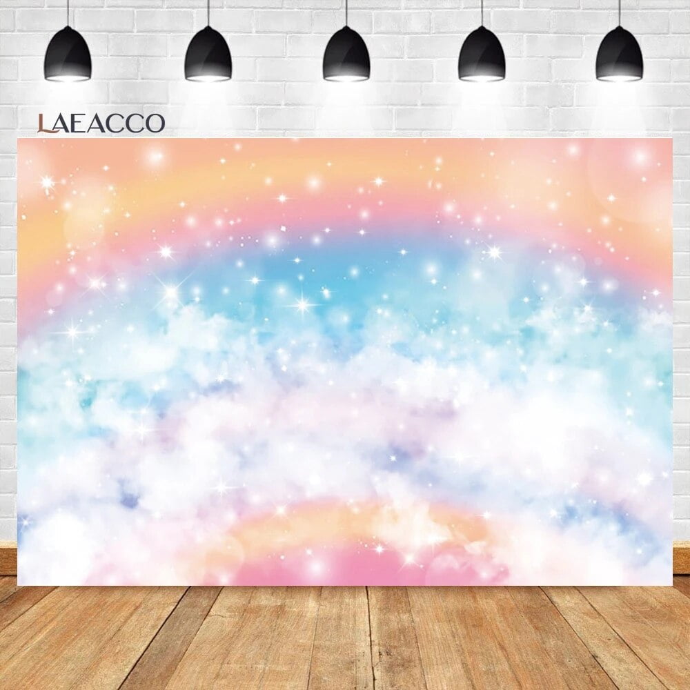 Baby Shower Backgrounds Blue Sky White Clouds Stars Flowers Newborn ...