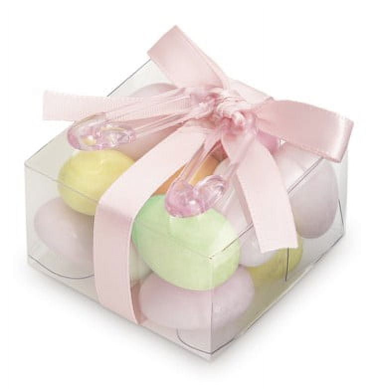 Baby Shower Clear Favor Boxes w/Pink Ribbons. Pkg. of 6. - Walmart.com