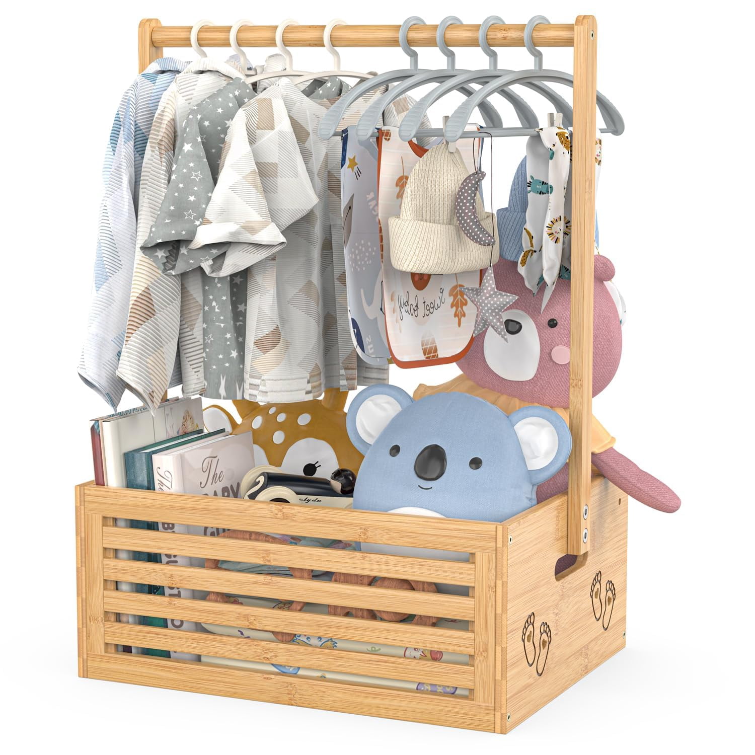Baby Shower Crate Closet, Baby Baskets with Hangers Handle, Baby Crate ...