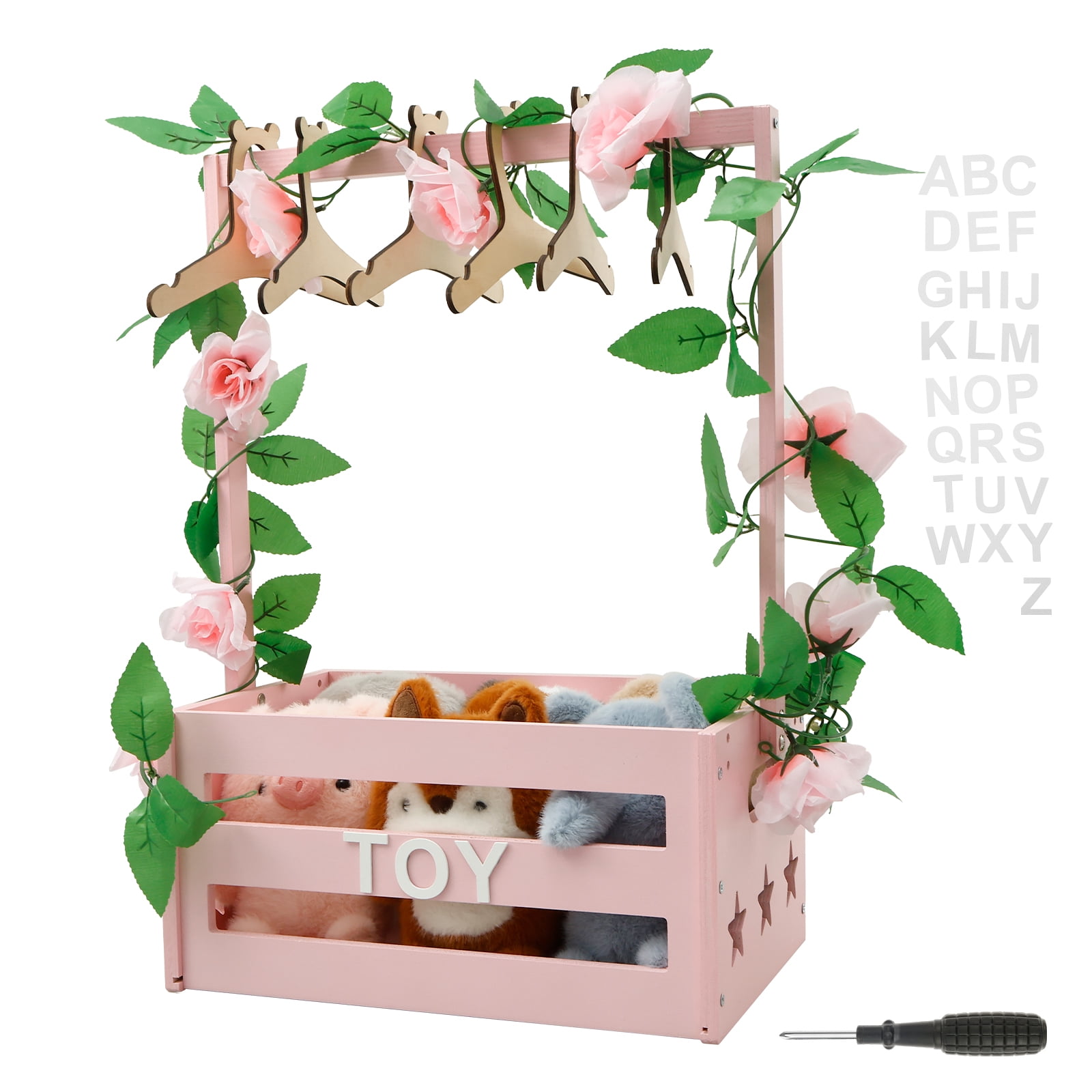 Baby Shower Crate Closet with Handle Wooden Baby Shower Crate with ...