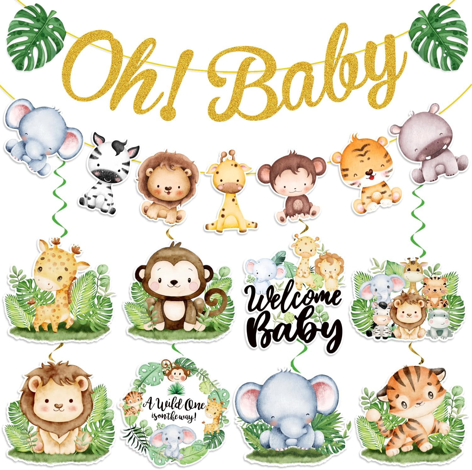 Baby Shower Decorations for Boy, Jungle Baby Shower Decorations for Boy ...