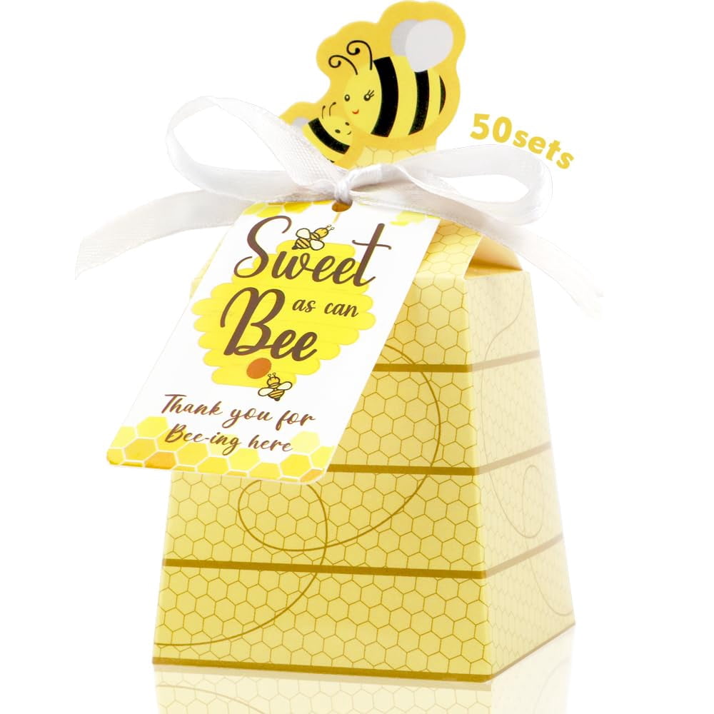 Baby Shower Favor Boxes for Guest, Bumble Bee Theme Birthday Treat ...