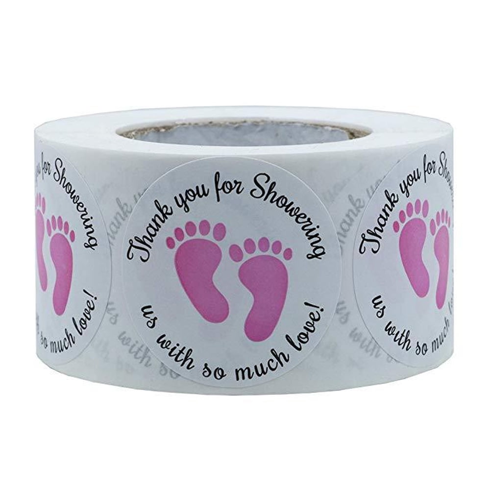 Baby Shower Favor Stickers, Feet Baby Shower Stickers, Footprint Theme ...