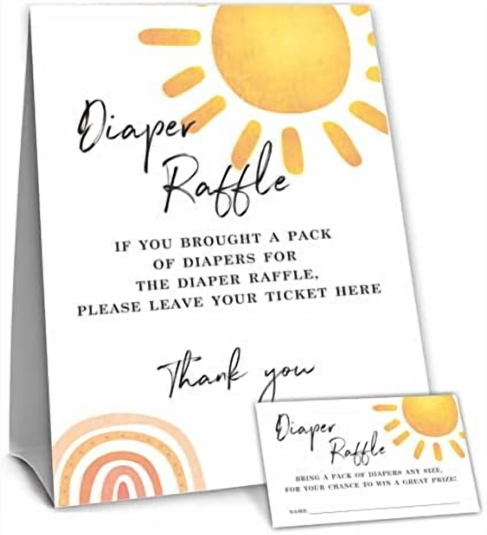 Baby Shower Game, Sun Shine Diaper Raffle Game Kit For Boys And Girls 1 ...