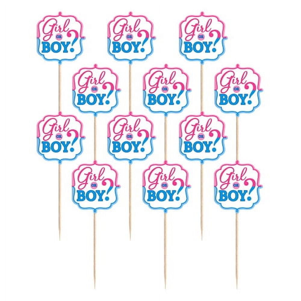 Baby Shower Gender Reveal 'Girl or Boy' Cupcake Toppers / Picks (36ct ...