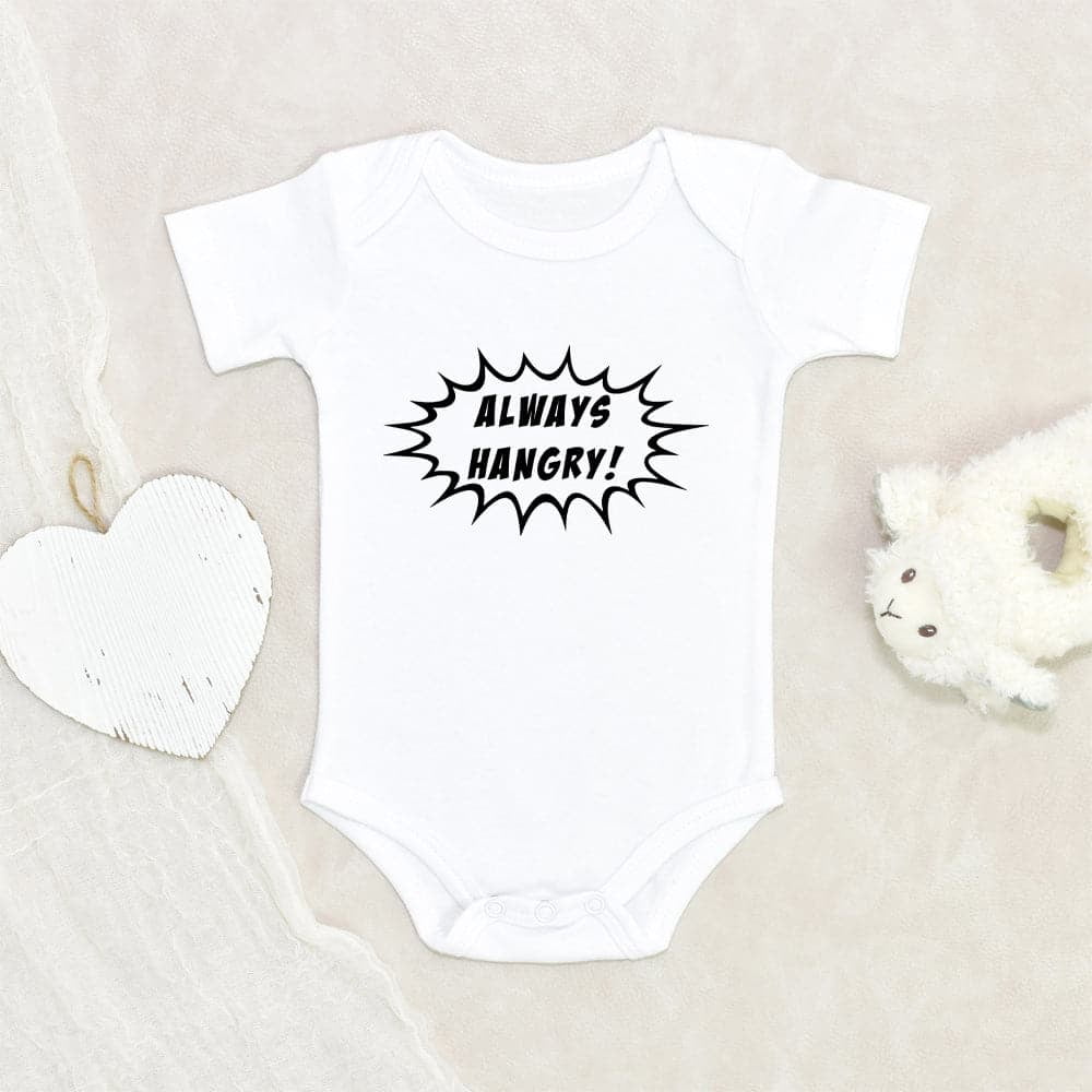 Baby Shower Gift Funny Baby Onesie Always Hangry Baby Onesie Comic ...