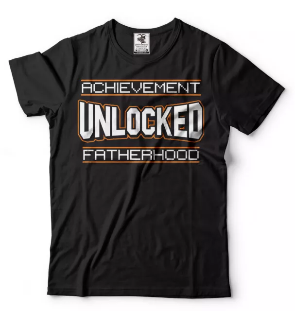Baby Shower Gift New Father New Dad T-Shirt Achievement Unlocked ...