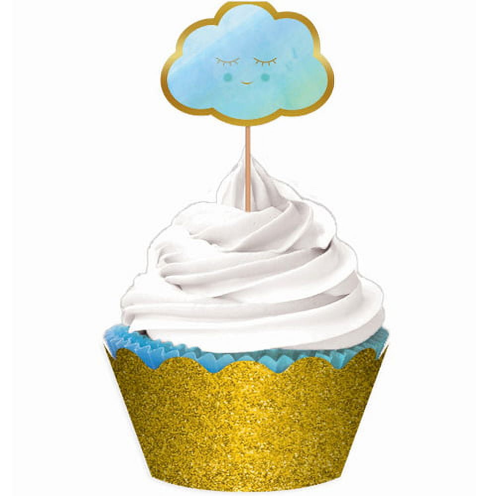 Baby Shower 'Hello World Boy' Deluxe Cupcake Kit for 24 (72pc ...