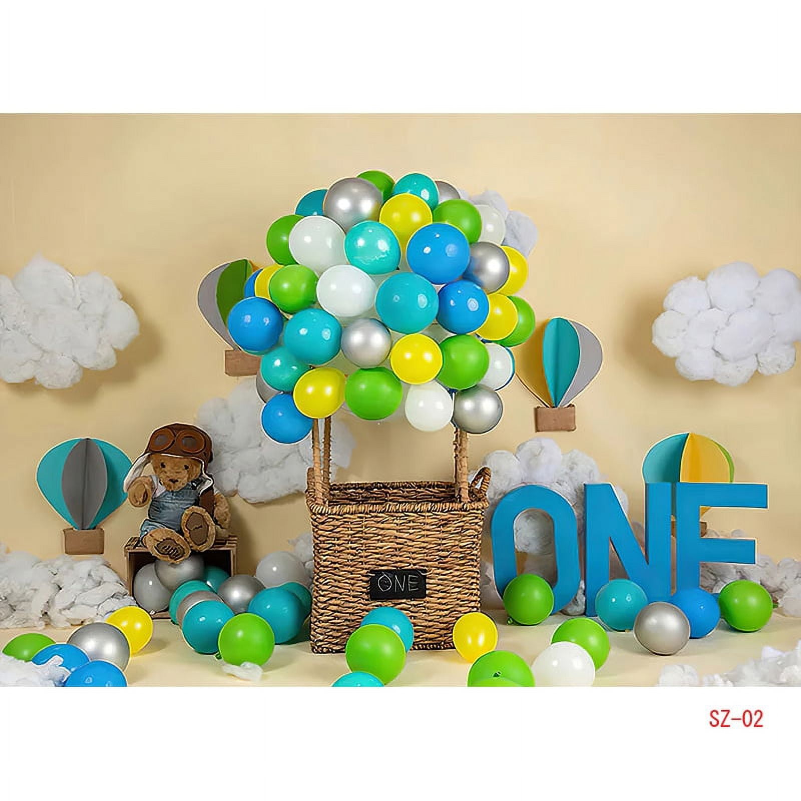 Baby Shower Newborn Digital Photography Backdrop Props Bear Colorful ...