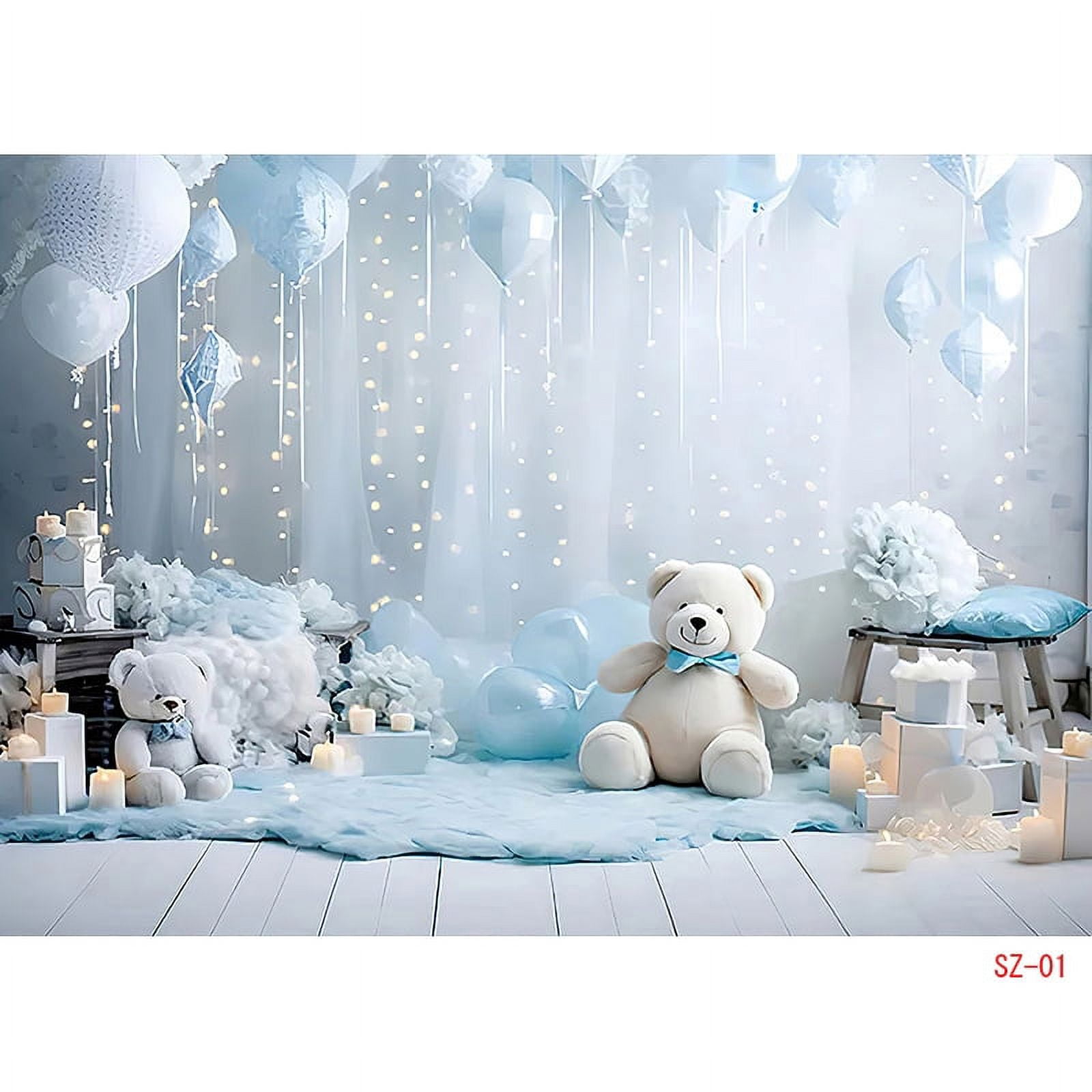 Baby Shower Newborn Digital Photography Backdrop Props Bear Colorful ...