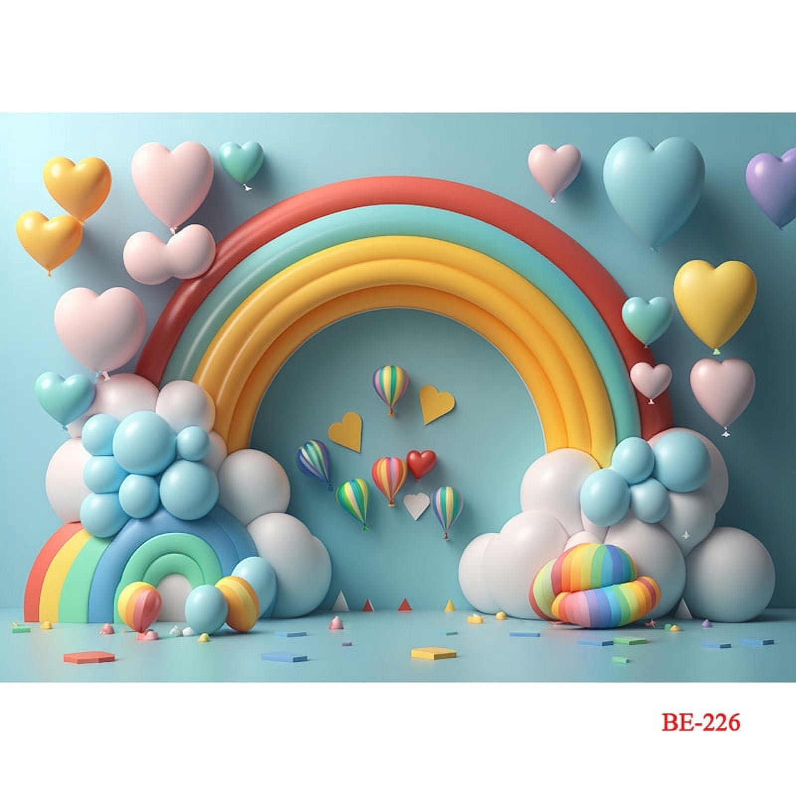 Baby Shower Newborn Digital Photography Backdrop Props Bear Colorful ...