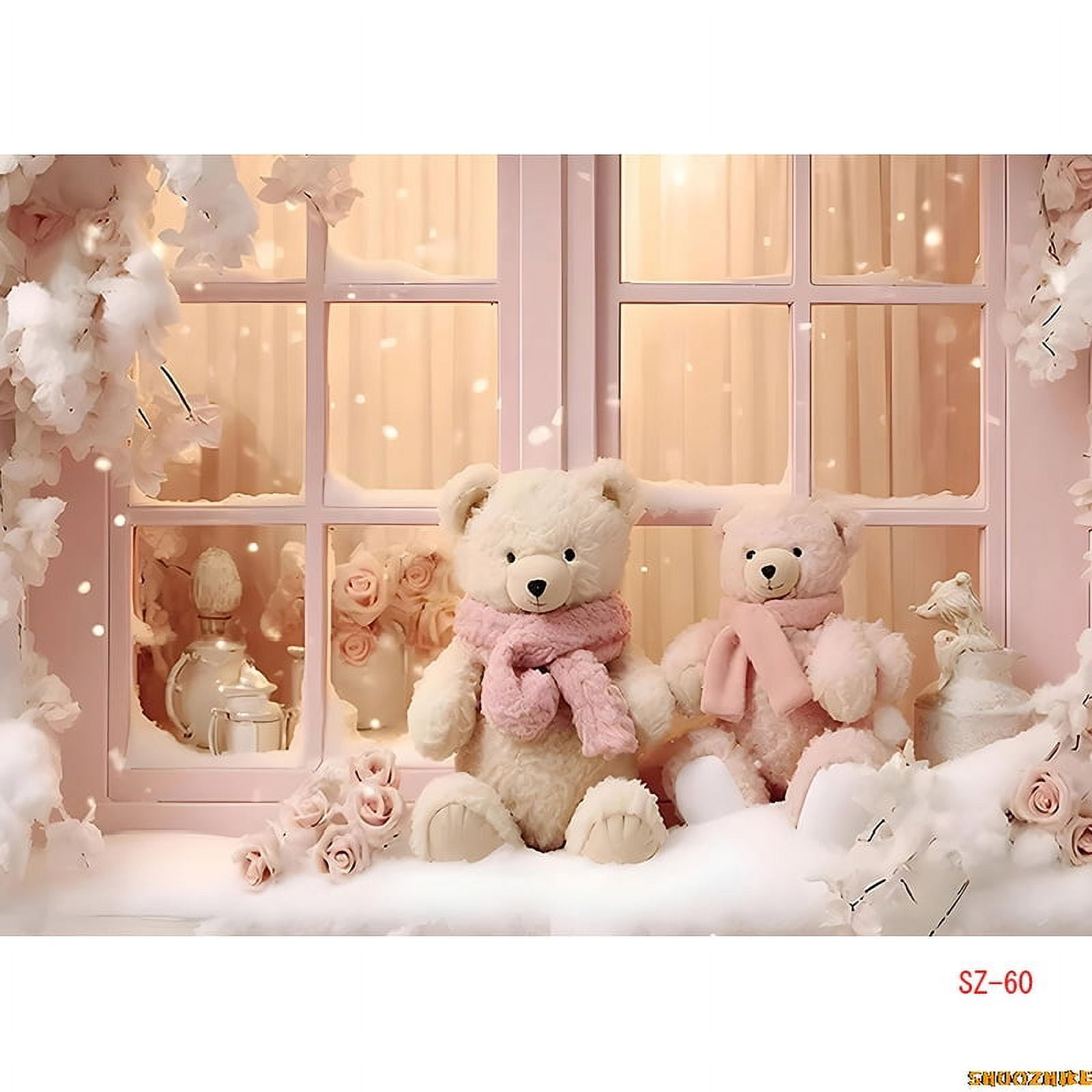 Baby Shower Newborn Photography Backdrop Prop Bear Colorful Air Balloon ...