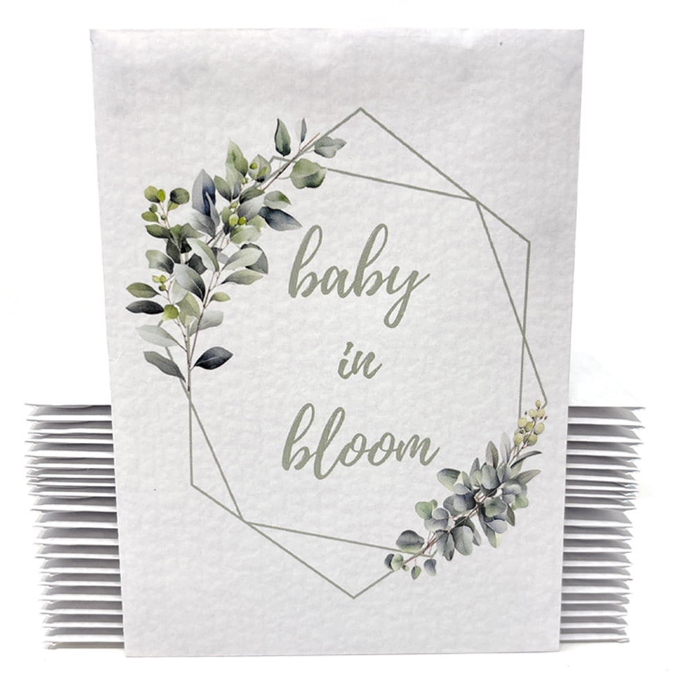 Baby Shower Party Favors for Guests - Baby in Bloom Seed Packets - Sage ...