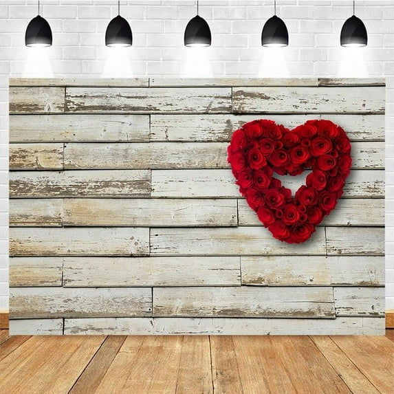 Baby Shower Photography Background Wood Board Rose Flower Decoration ...