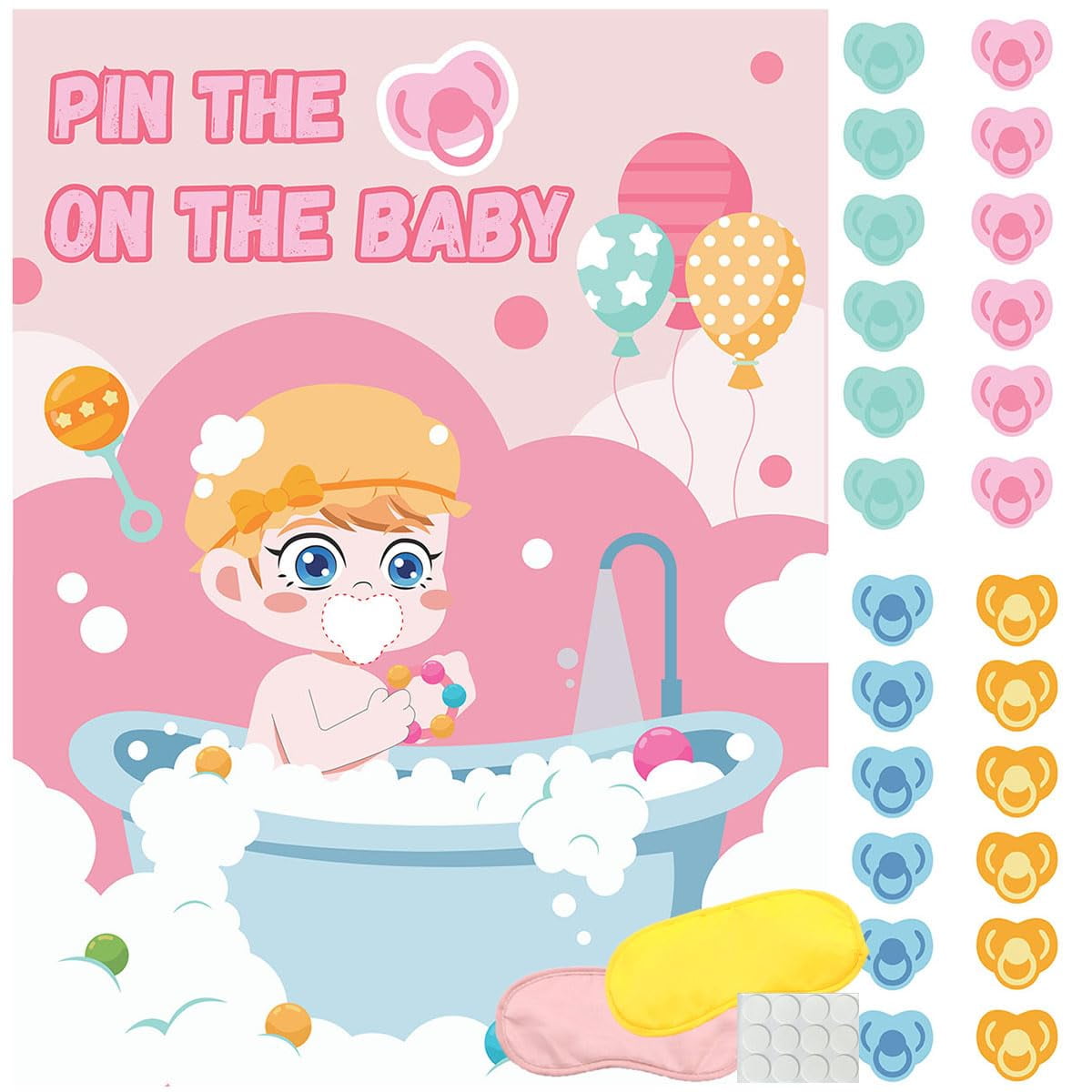 Baby Shower Pin the SSF20 Pacifier Game - Gender Reveal Party Funny ...