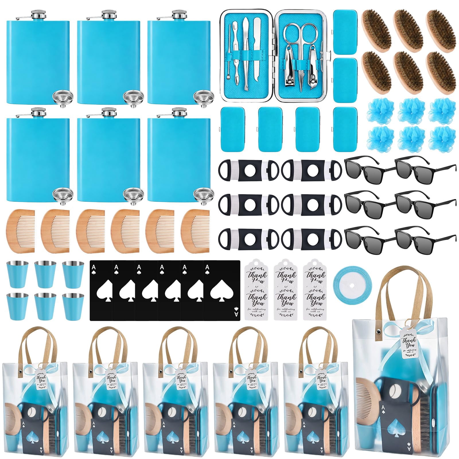 Baby Shower Prizes for Men 12 Set with 8oz Stainless Steel Hip Flask ...