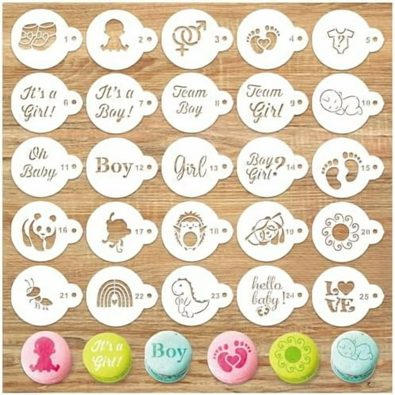 Baby Shower Stencils for Onesies Small Cute Baby Shower Cookie Stencils ...