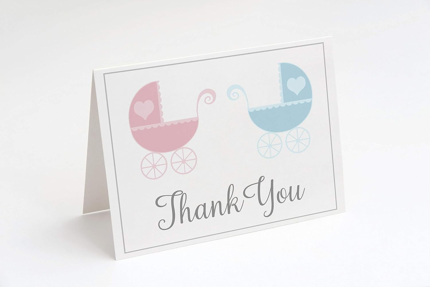 Baby Shower Thank You Cards s Boy Girl Gender Reveal Notes With ...
