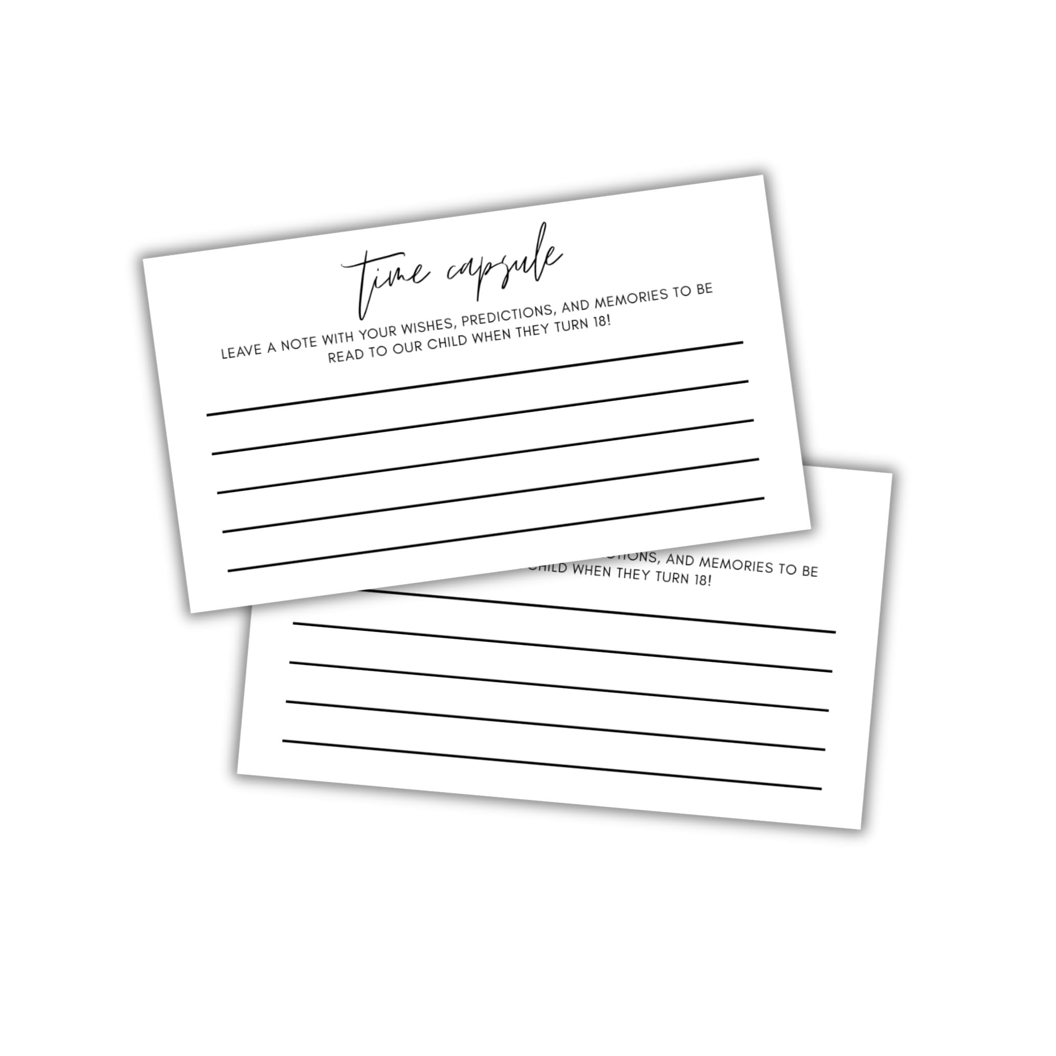 Baby Shower Time Capsule Card 50pk 2x3.5 Blank Fill In Note Card for ...