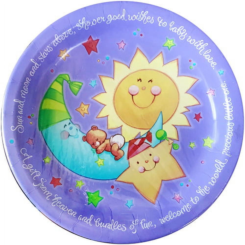 Various Twinkle Twinkle Baby Shower Extra Large Disposable Paper Plates ...