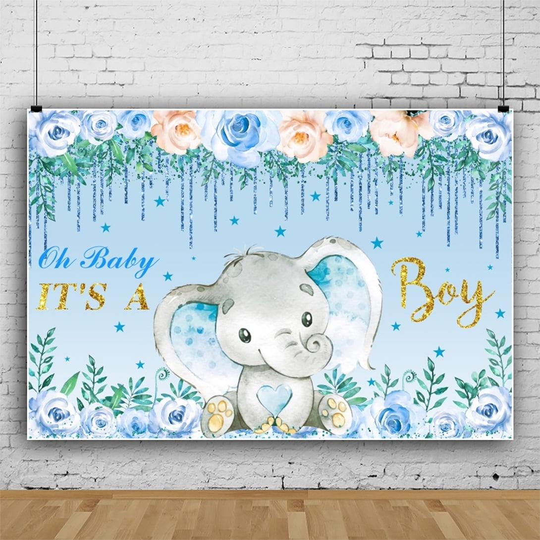 Baby Shower Vinyl Backdrop Blue Baby Boys Photography Background,7x5ft ...