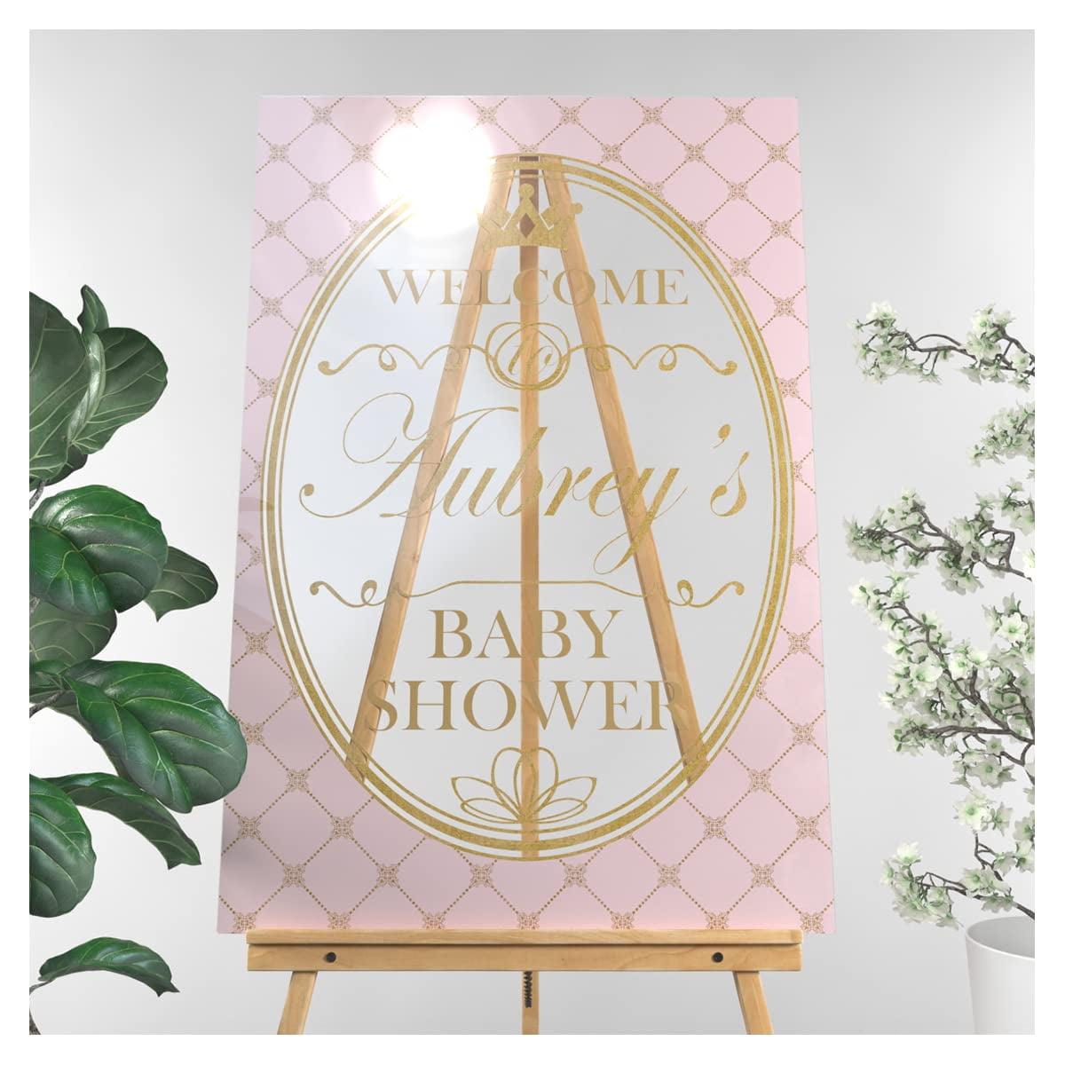 Baby Shower Welcome Sign, Royal Crown, Tiara, Welcome Party Sign, Baby ...