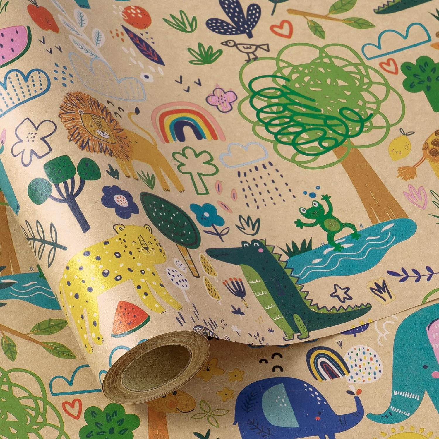 Baby Shower Wrapping Paper Roll - 17 Inches x 16.4 Feet Colorful ...