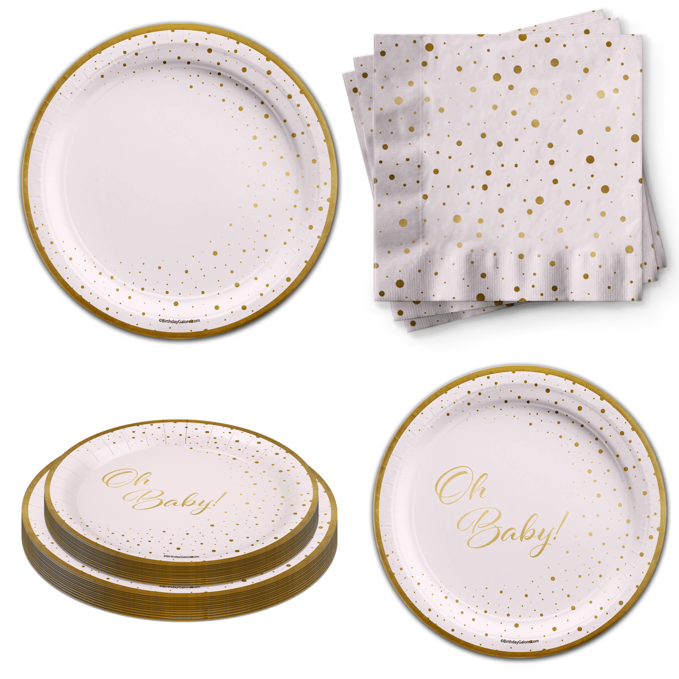 Baby Shower for Girl Plates and Napkins - Baby Girl 1st Birthday Party ...