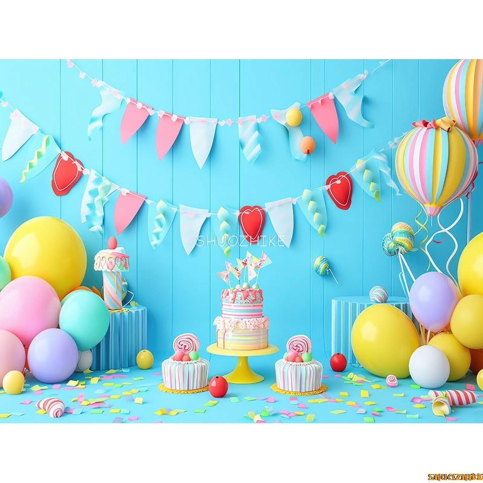 Baby Shower ration Birthday Party Photography Backdrops Props Balloons ...