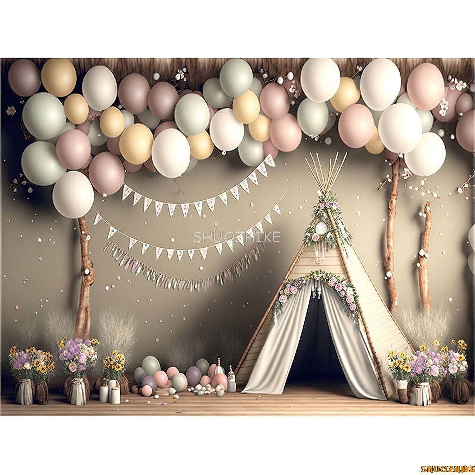 Baby Shower ration Birthday Party Photography Backdrops Props Balloons ...