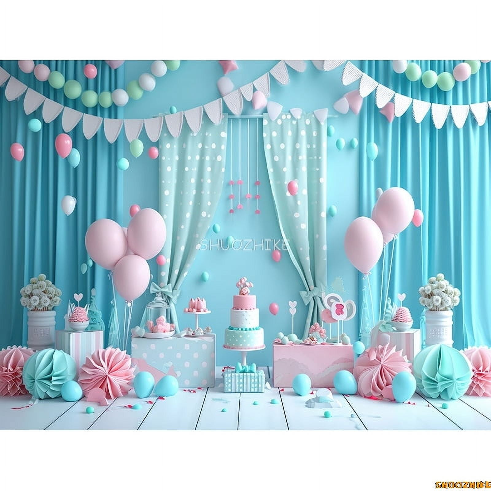 Baby Shower ration Birthday Party Photography Backdrops Props Balloons ...