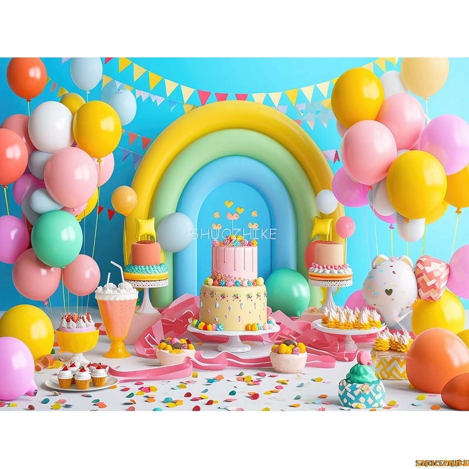 Baby Shower ration Birthday Party Photography Backdrops Props Balloons ...