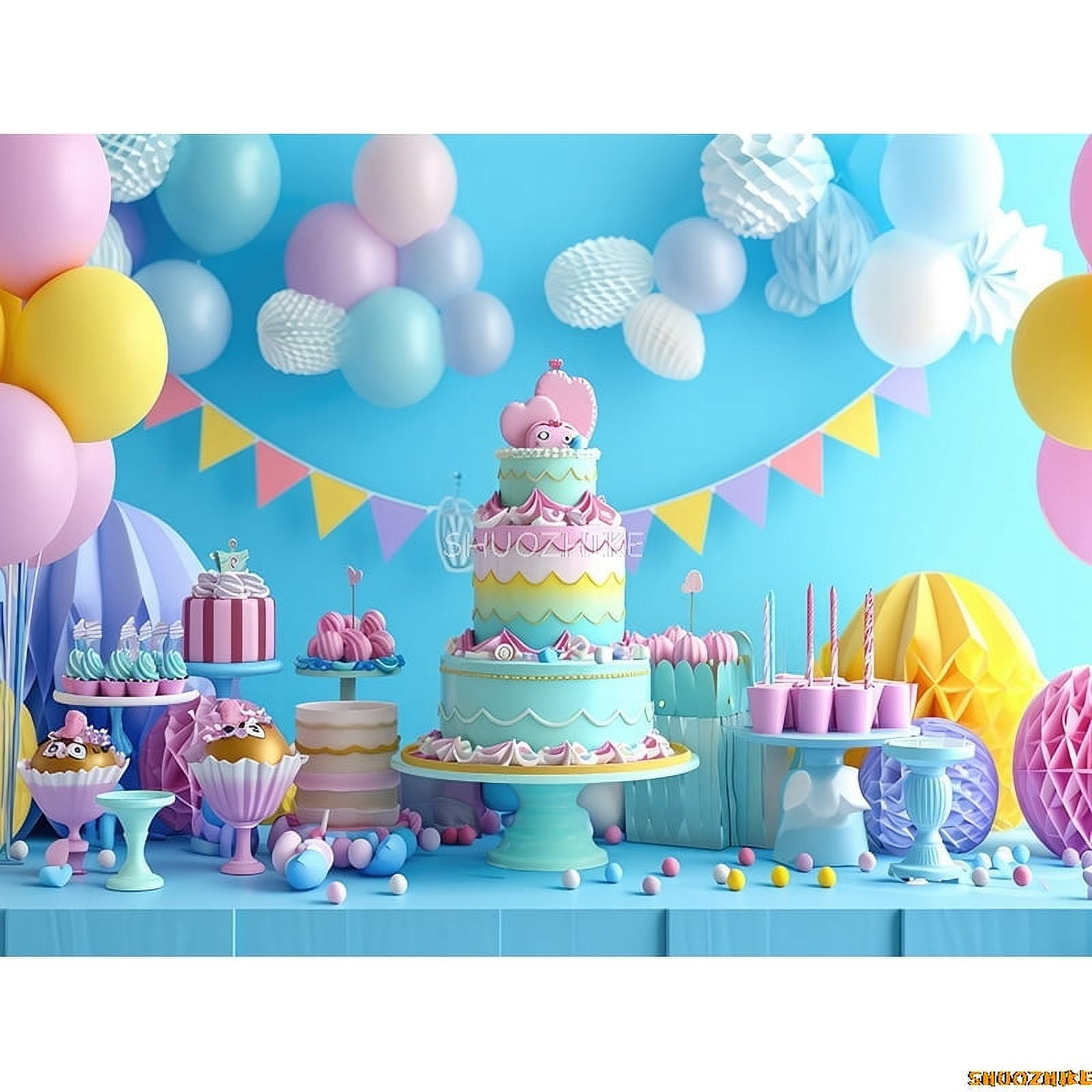 Baby Shower ration Birthday Party Photography Backdrops Props Balloons ...