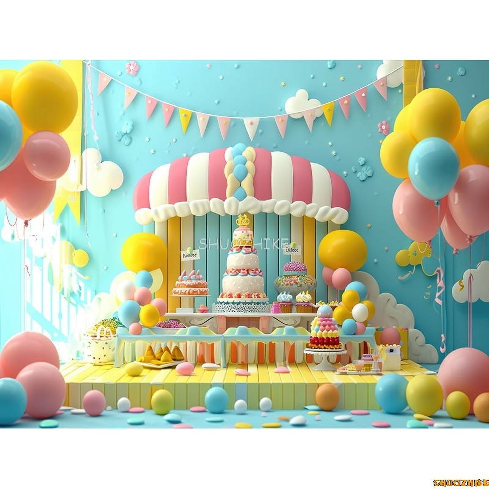 Baby Shower ration Birthday Party Photography Backdrops Props Balloons ...