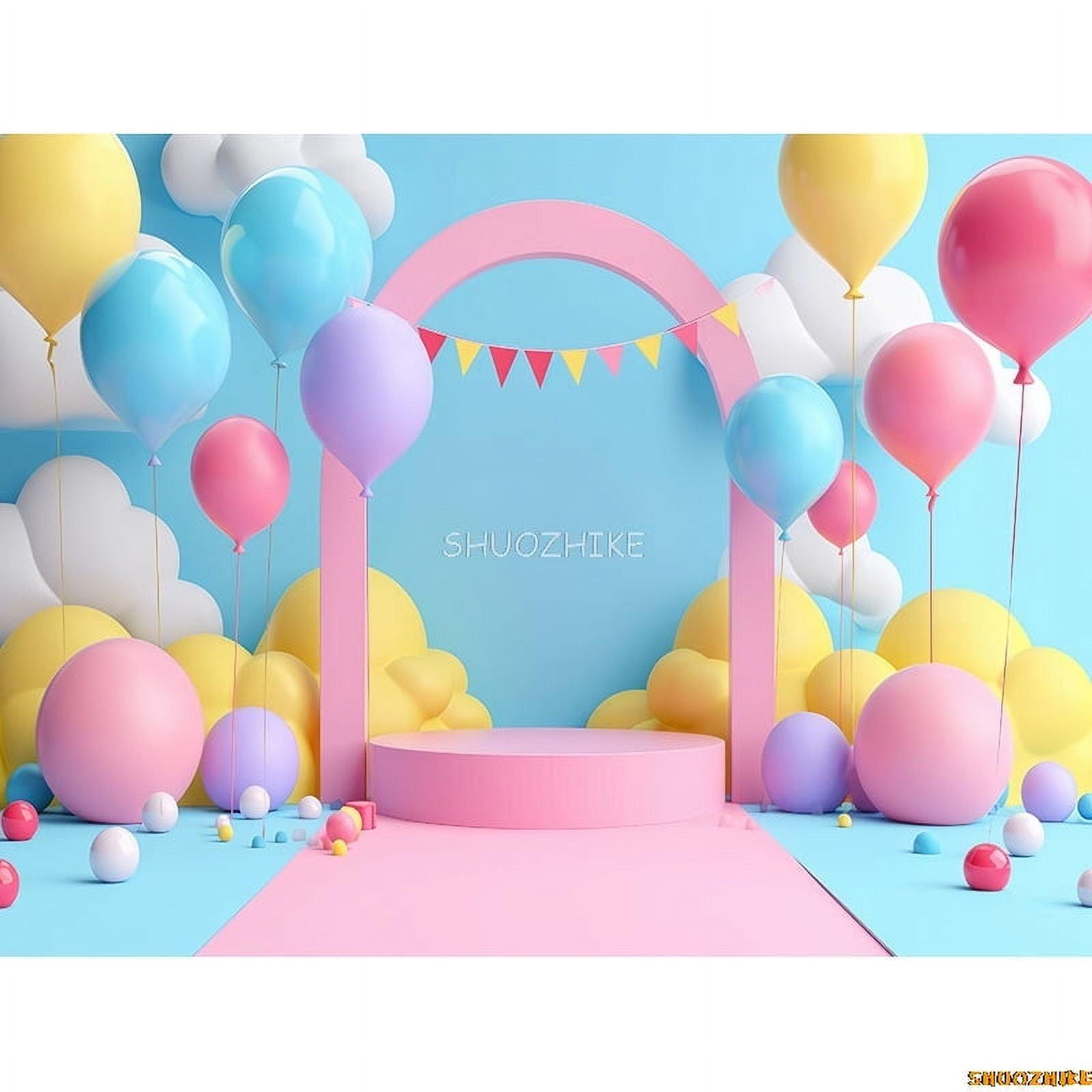 Baby Shower ration Birthday Party Photography Backdrops Props Balloons Arch Childr Newborn Photo ...