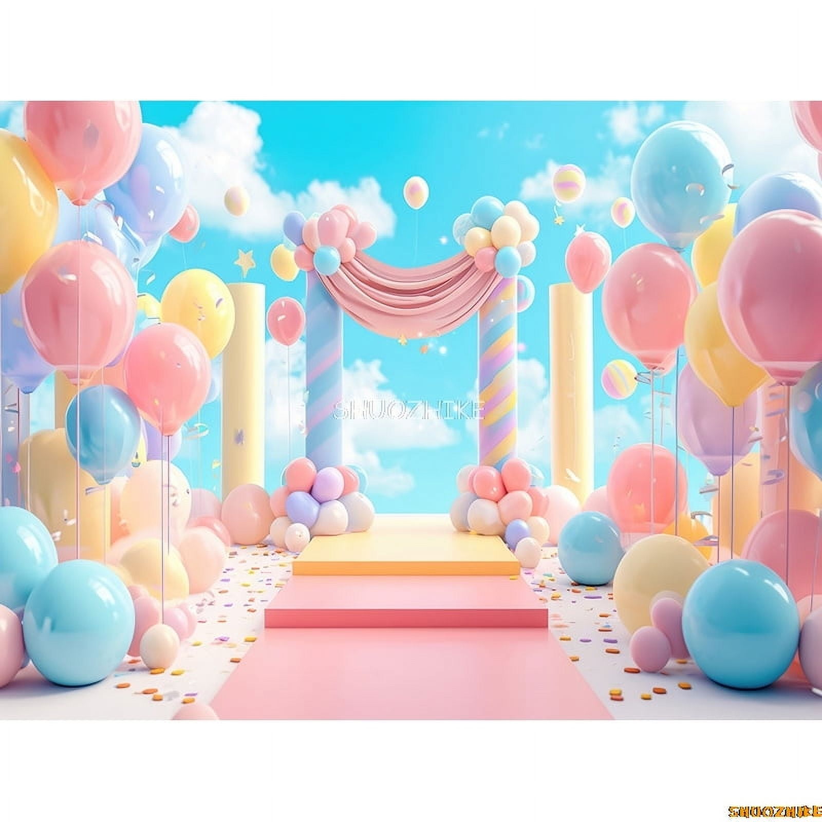 Baby Shower ration Birthday Party Photography Backdrops Props Balloons ...