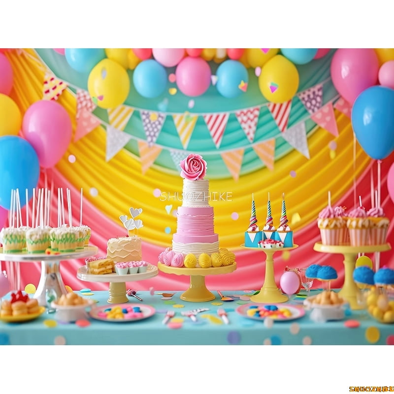 Baby Shower ration Birthday Party Photography Backdrops Props Balloons ...