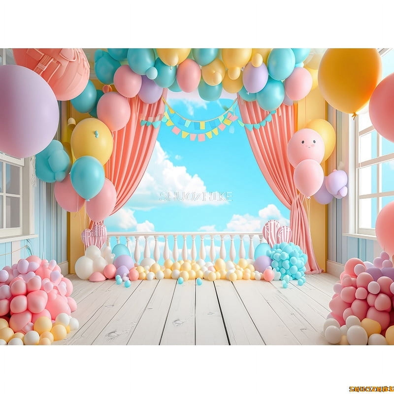 Baby Shower ration Birthday Party Photography Backdrops Props Balloons ...