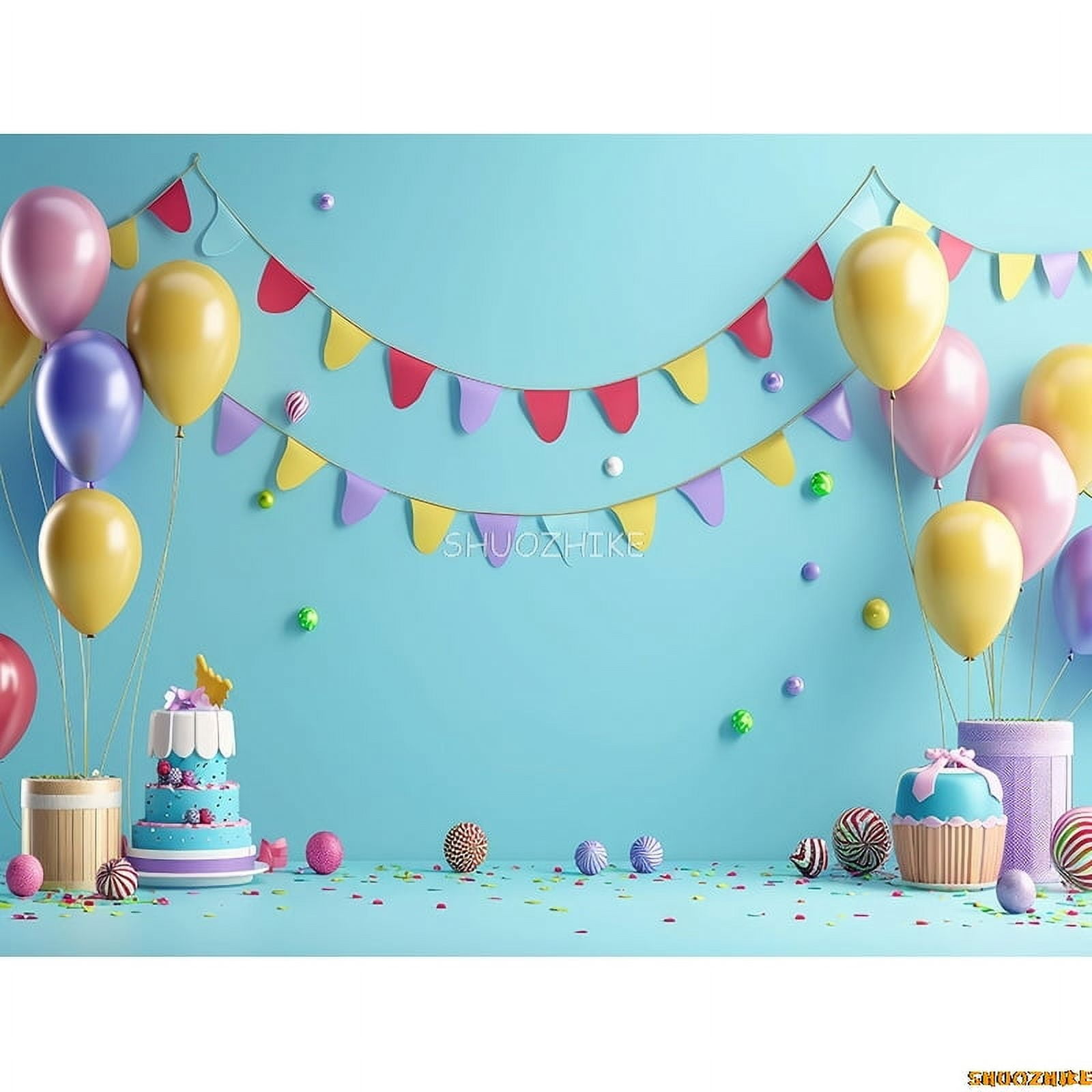 Baby Shower ration Birthday Party Photography Backdrops Props Balloons ...
