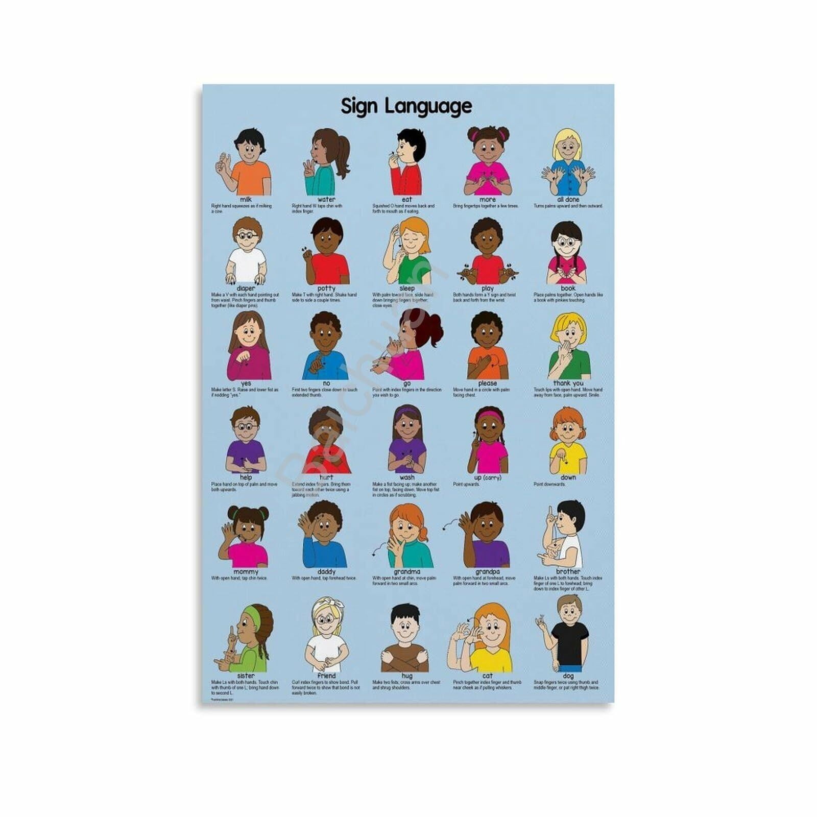 Baby Sign Language Poster Must Know Signs Guide Learning Education (1 ...