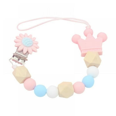 Silicone Beads Pacifier Chain with Hanging Rope - No Sharp Edges - Baby ...