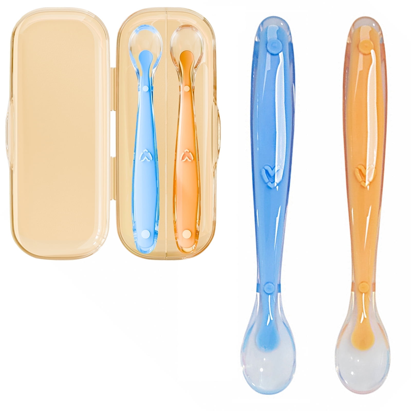 FOREVIVE Baby Silicone Spoon, 2 Pcs Soft Training Spoons for Infant ...