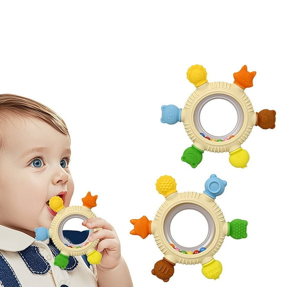 Baby Silicone Teethers for 0-12 Months Baby Animal Rattles Teethering ...