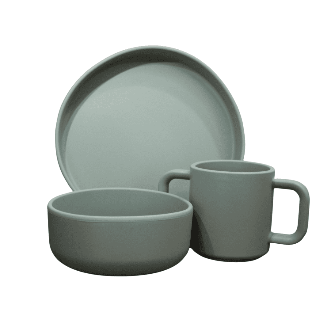 Baby Silicone Toddler Dinnerware Set – 3-Piece Set with Plate, Bowl ...