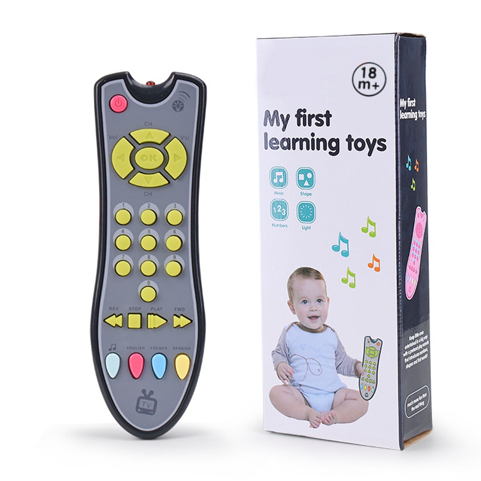 Baby Simulation Remote Control Music English Learning Educational TV ...