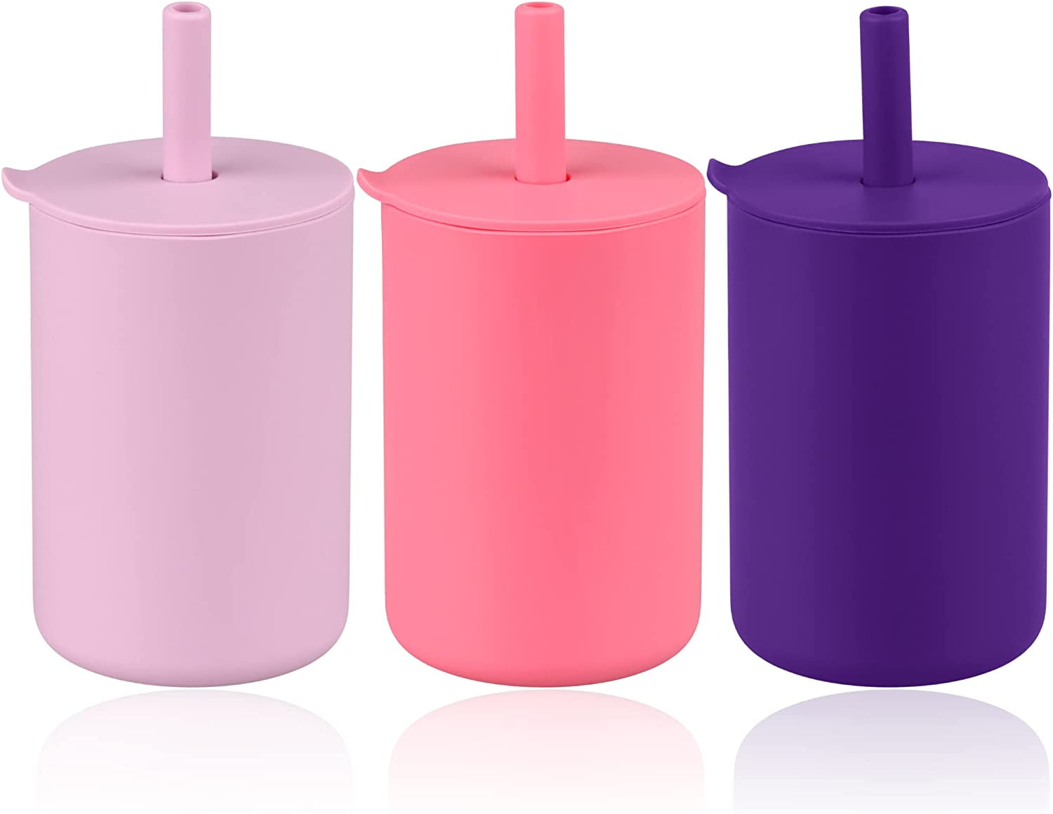 Baby Sippy Cup. 3 Pack Silicone Trainer Cup Toddler Training Straw Cup ...
